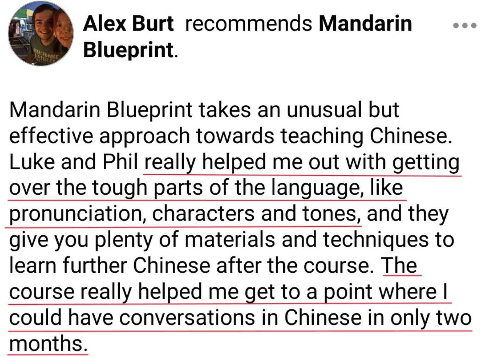 Testimonials - Mandarin Blueprint