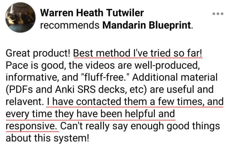 Testimonials - Mandarin Blueprint